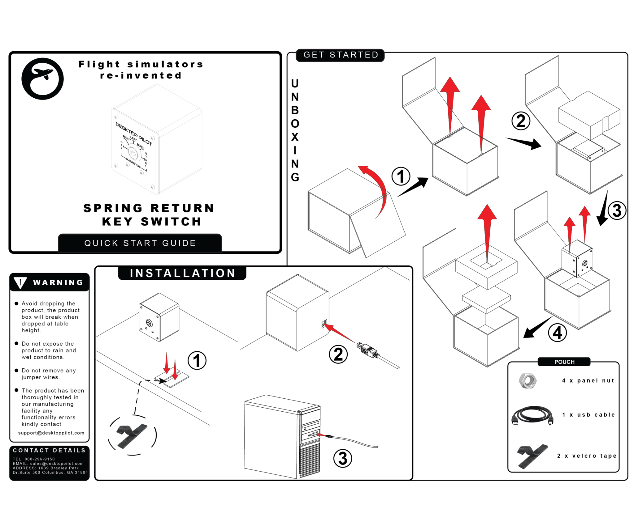Spring Return Key Switch - Desktop Pilot
